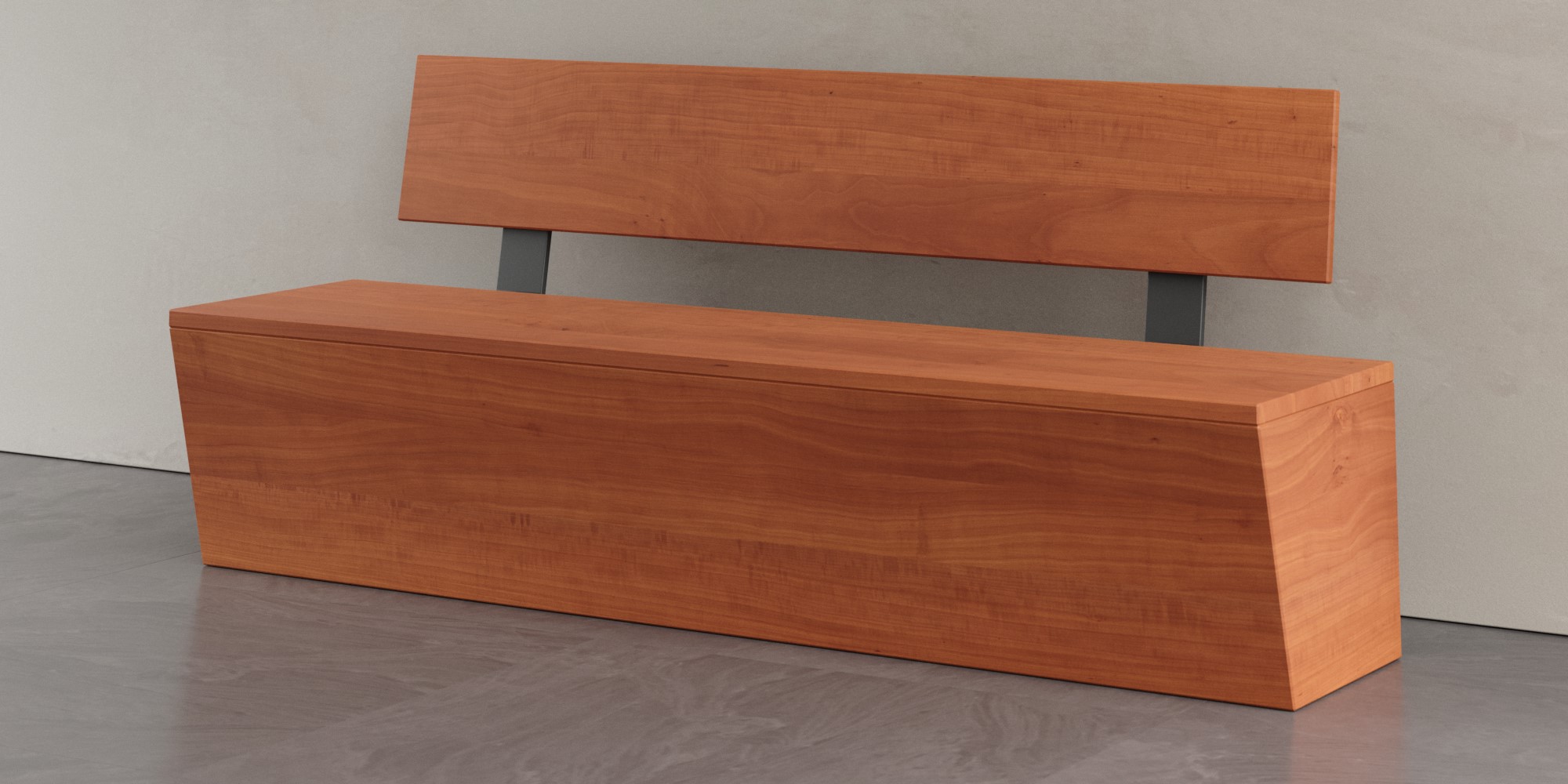 Handwerkliche Holzbank Kirschbaum mit Lehne B31 | wobiliar