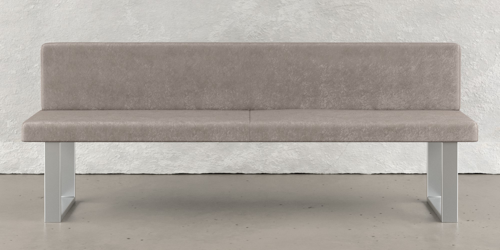 Elegante Design Sitzbank mit grauem Polster B11 | wobiliar
