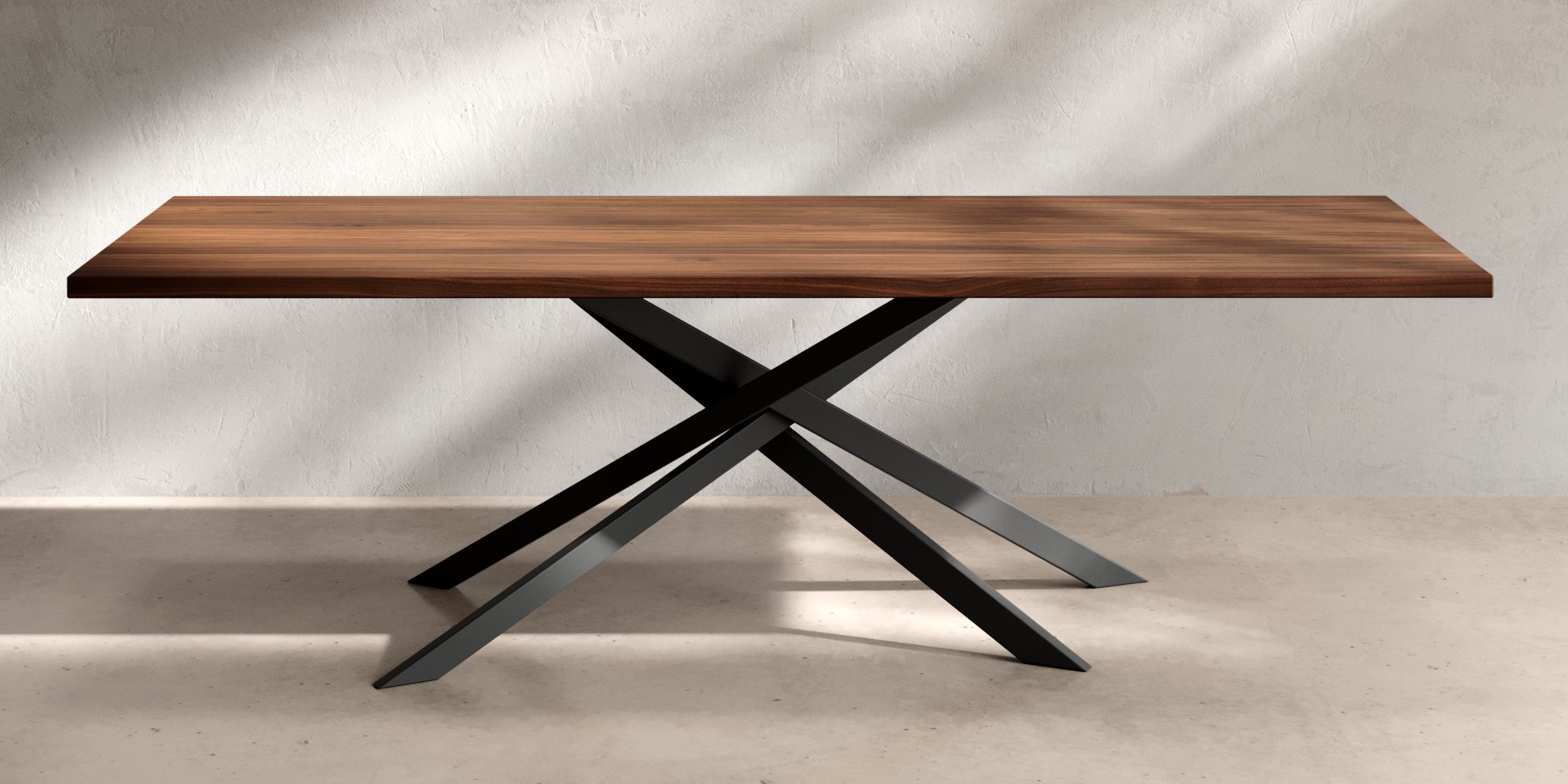 Luxus Holztisch Mit Metallgestell Bild
