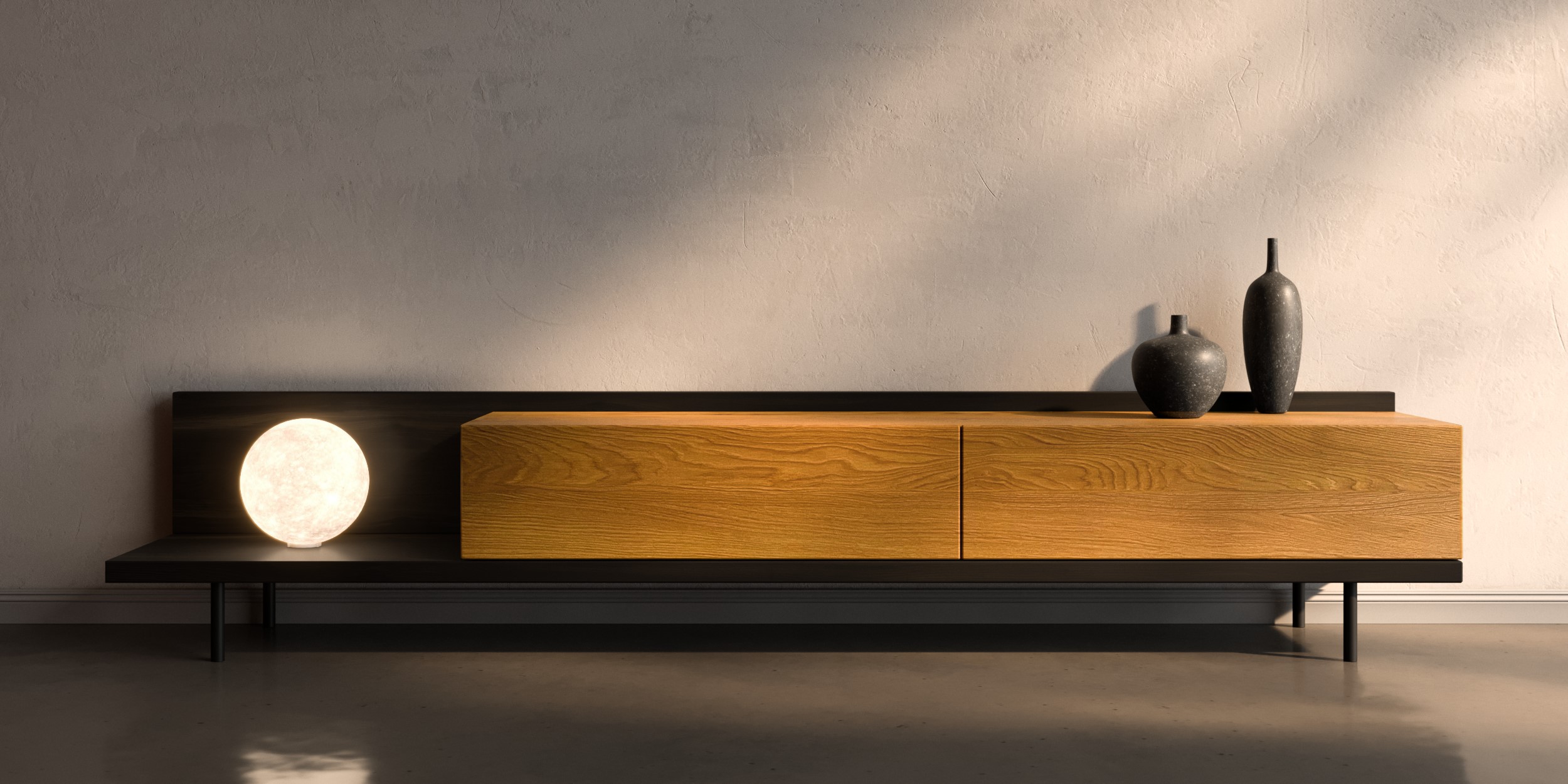 Individuelles Deluxe-Lowboard aus massivem Eichenholz S76 | wobiliar