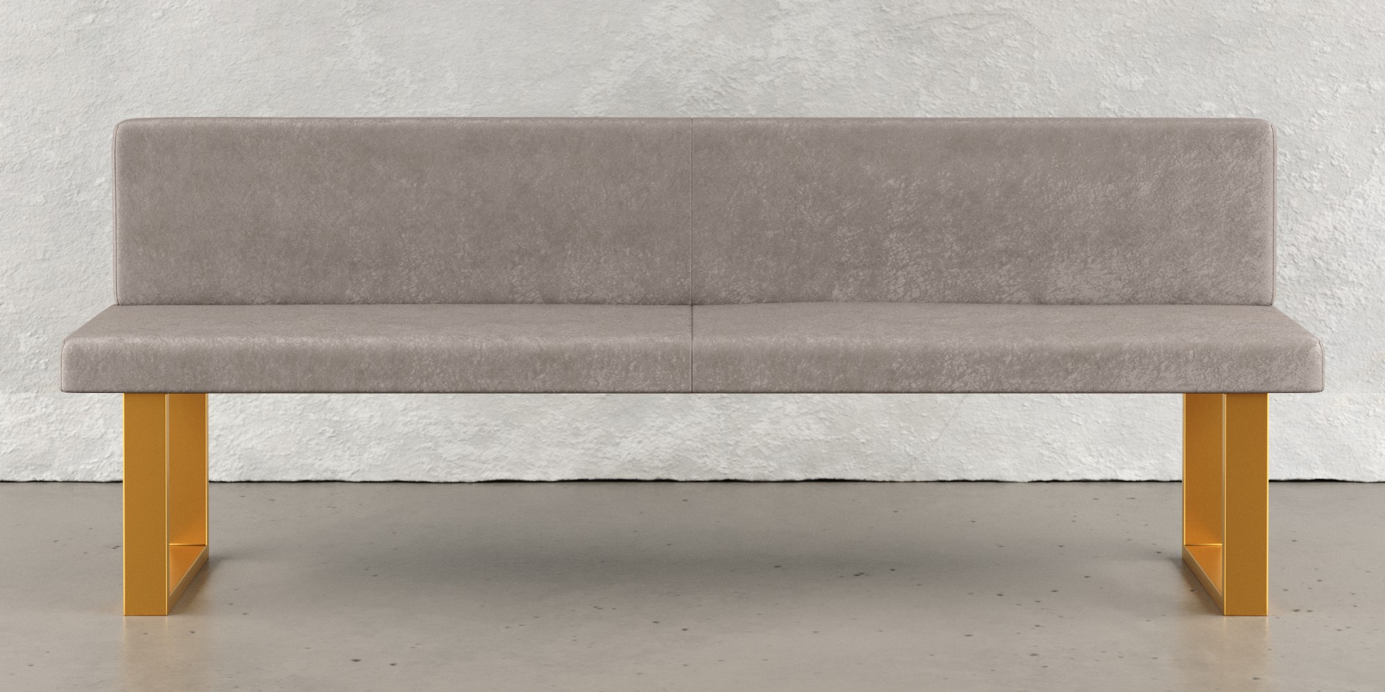 Elegante Design Sitzbank mit grauem Polster B11 | wobiliar
