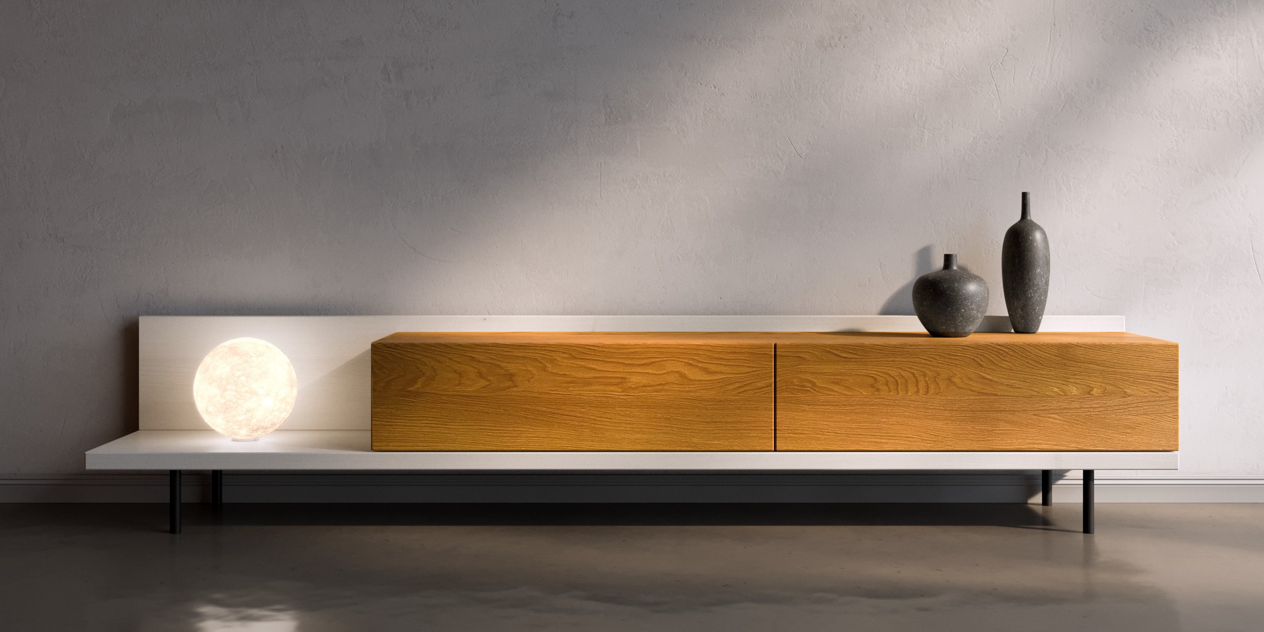 Individuelles Deluxe-Lowboard aus massivem Eichenholz S76 | wobiliar